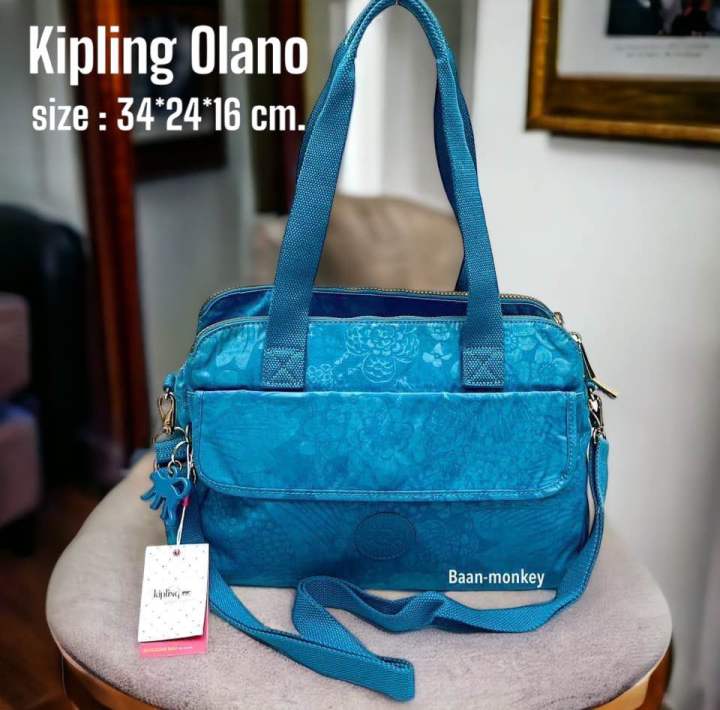 KIPLING SHOP ของแท้เบลเยี่ยม กระเป๋าถือสะพาย KIPLING OLANO Aqua Blue ...