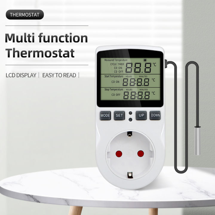 Timer Socket Thermostat Digital Temperature Controller Socket Outlet With Timer Backlight Switch ...