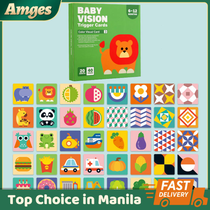Newborn Infant Early Education Card Children's Visual Stimulation Card ...