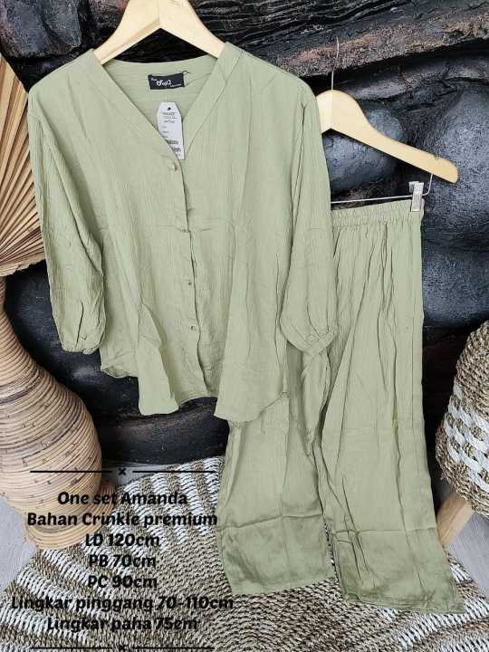clambique one set crinkle premium terbaru ootd | Lazada Indonesia