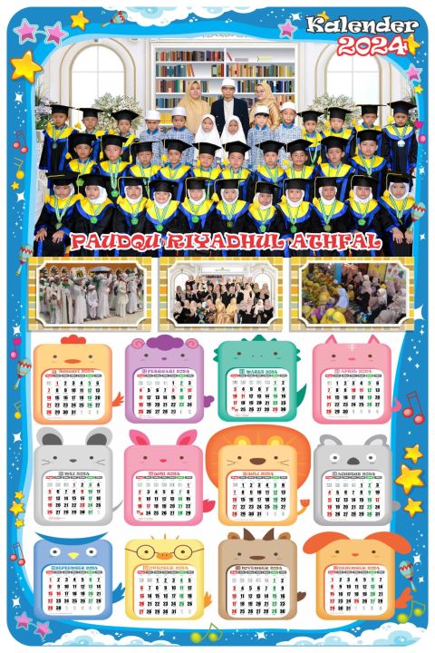 KALENDER 2024 TK/PAUD CUSTOM FOTO, NAMA SEKOLAH | Lazada Indonesia