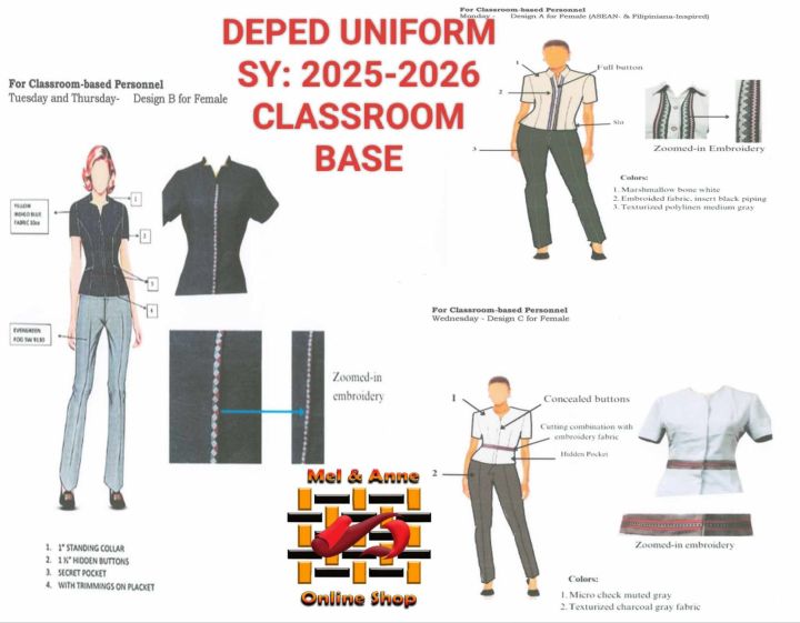 DepEd SY 2025-2026 Teacher Uniforms Original Classroom Base(TELA FABRIC ...