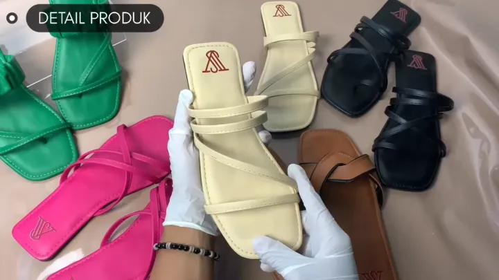 CS B021 Flat Shoes Women sandal teplek size Anak 26-35 Dewasa 37-43 ...