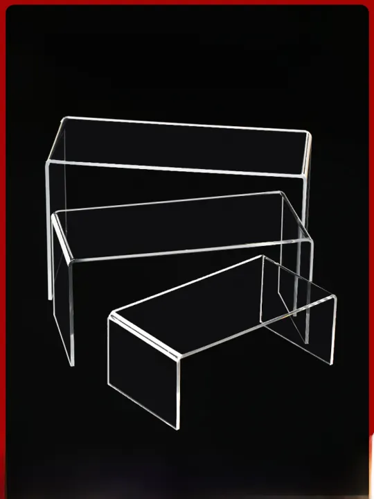 Acrylic U-Shaped Transparent Multi-Layer Bookshelf Shoe Riser Storage ...