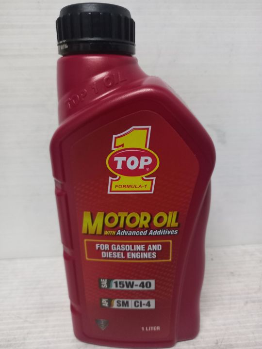 TOP1 MOTOR OIL FOR GASOLINE & DIESEL ENGINES 15W40 (1 LITER) | Lazada PH