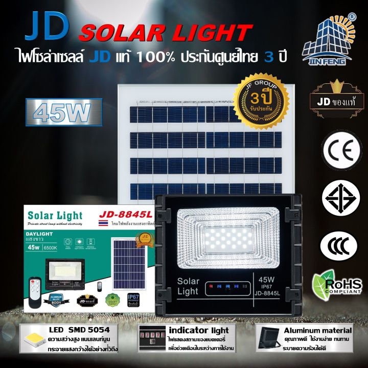 JD-8845L 45W JD SOLAR LIGHT LED รุ่นใหม่ JD-L ใช้พลังงานแสงอาทิตย์100% โคมไฟสนาม โคมไฟสปอร์ตไลท์ ...
