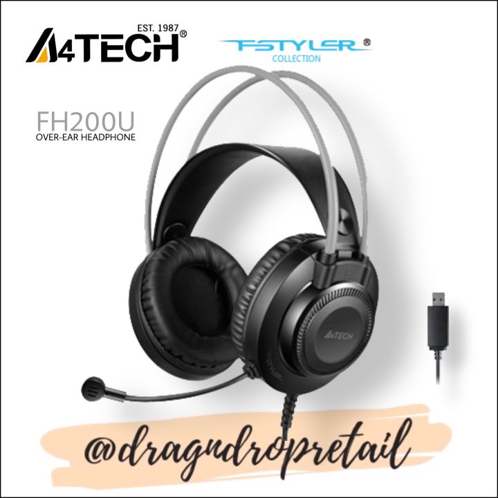 A4TECH FSTYLER FH200U Conference USB Over-Ear Headphone Headset with ...