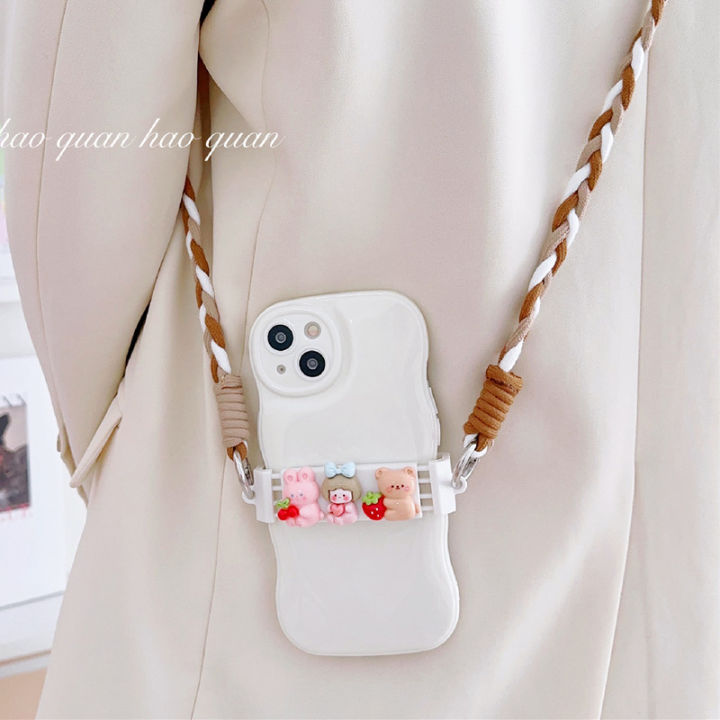 Zeallion Mobile Phone Lanyard Crossbody Pink Rabbit Bear Mobile Phone ...