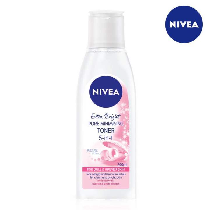 Nivea White Toner 5in1 Extra Bright Pearl Extract & Licorice Pore ...