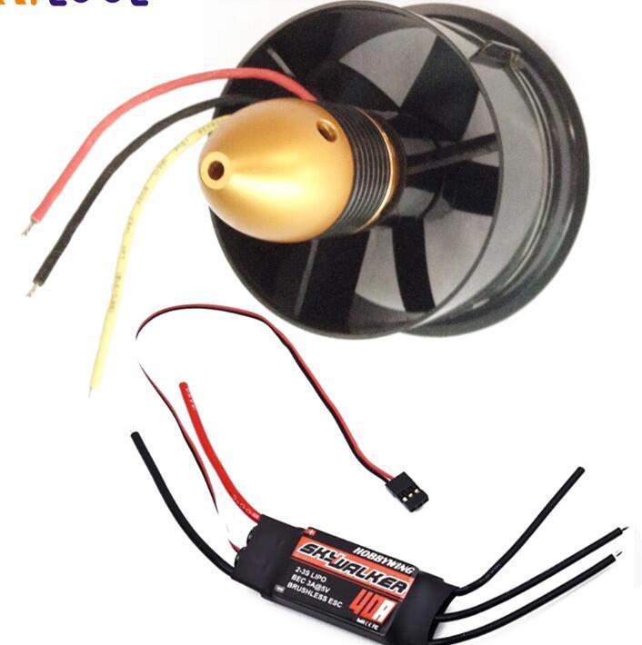 320W 4500KV Brushless Motor Model Airplane Fan 5-Blade 64mm Outrunner ...