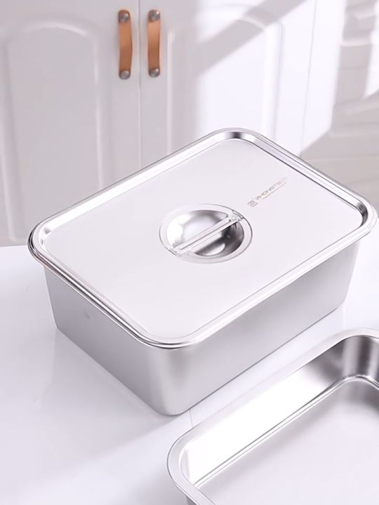 PDM SUS 304 Buffet Tray with Cover Rectangle Deepened Food Trays ...