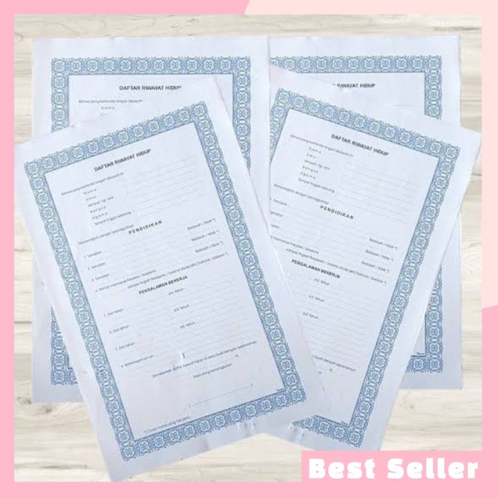 Kertas Daftar Riwayat Hidup 1 pack Kurang Lebih 100 Lembar | Lazada ...