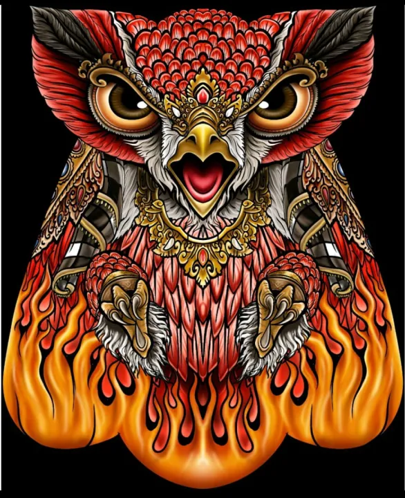 MERDEKA#SiapTerbang# layangan burung hantu merah putih print 100x90cm ...