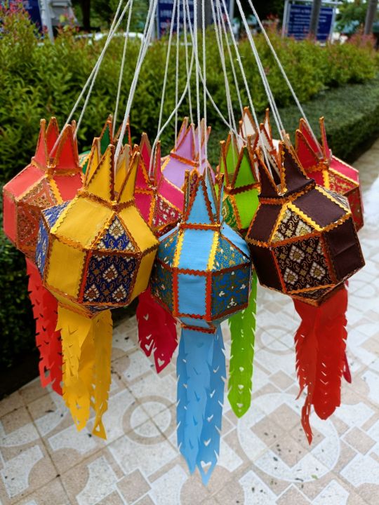 โคมทางชุด10ชิ้นเหนือโคมยี่เปงขนาด4นิ้วแบบคละสี | Lazada.co.th