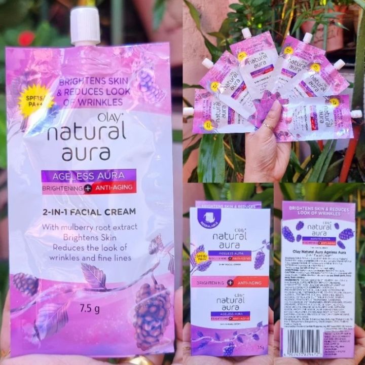Olay Natural Aura - Ageless Aura / 2 in 1 Facial Cream 7.5g | Lazada PH