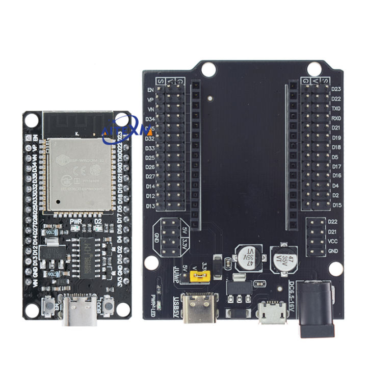 บอร์ดพัฒนา ESP32 CH340C ไวไฟ + บลูทูธพลังงานต่ำพิเศษบอร์ดขยาย ESP-WROOM ...