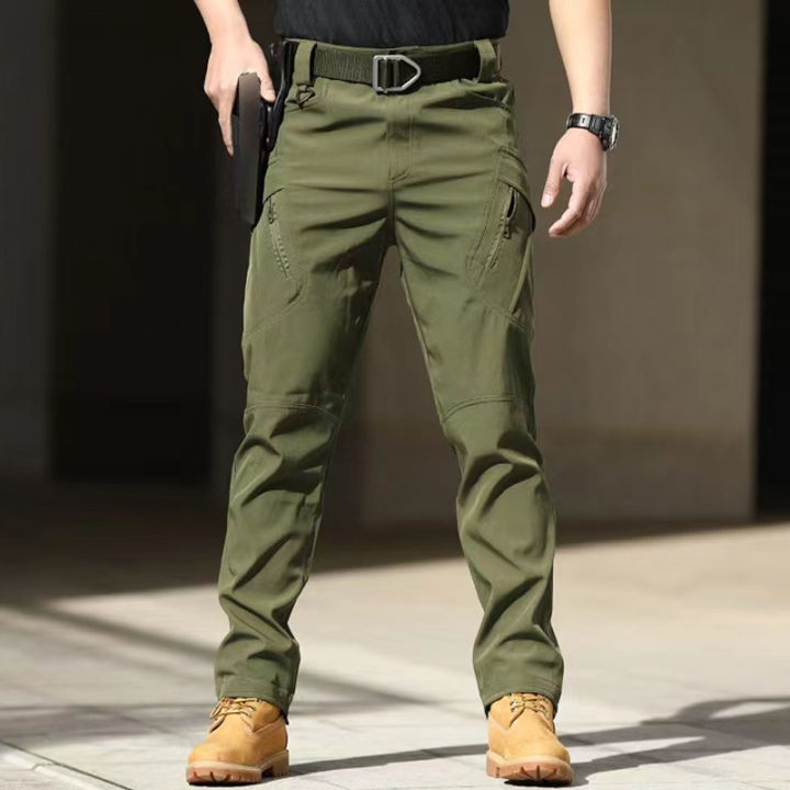 Men's Military Spring Autumn Tactical Cargo Elastic Pants Combat ...