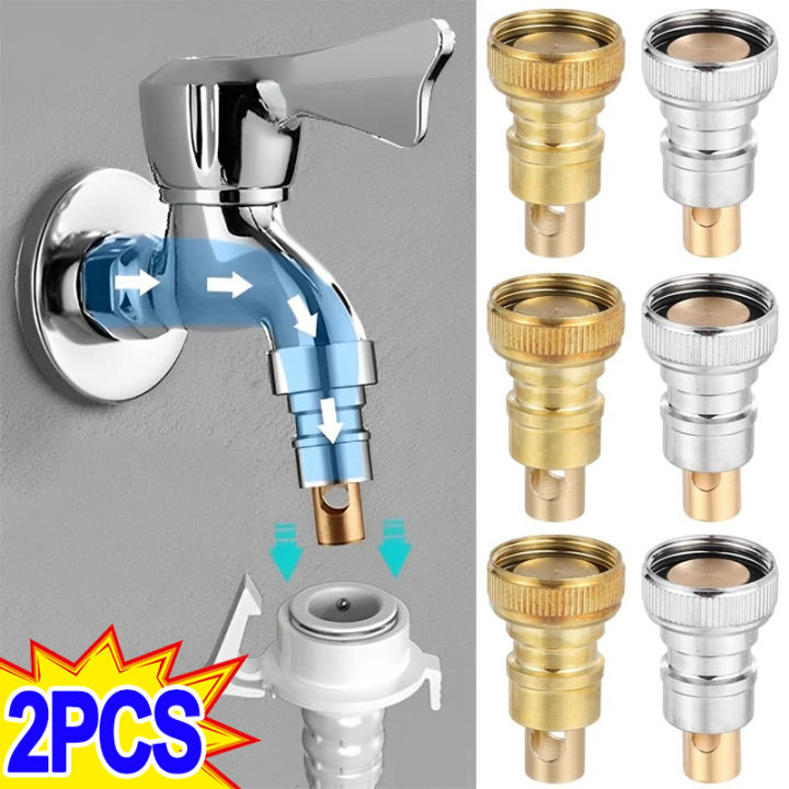 Household Auto Washing Machine Faucet Water Stop Valve 1/2 Adapter ...