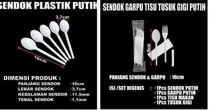 Sendok aja dan Sendok set(sendok, garpu,tisu dan tusuk gigi) 1 pack isi ...