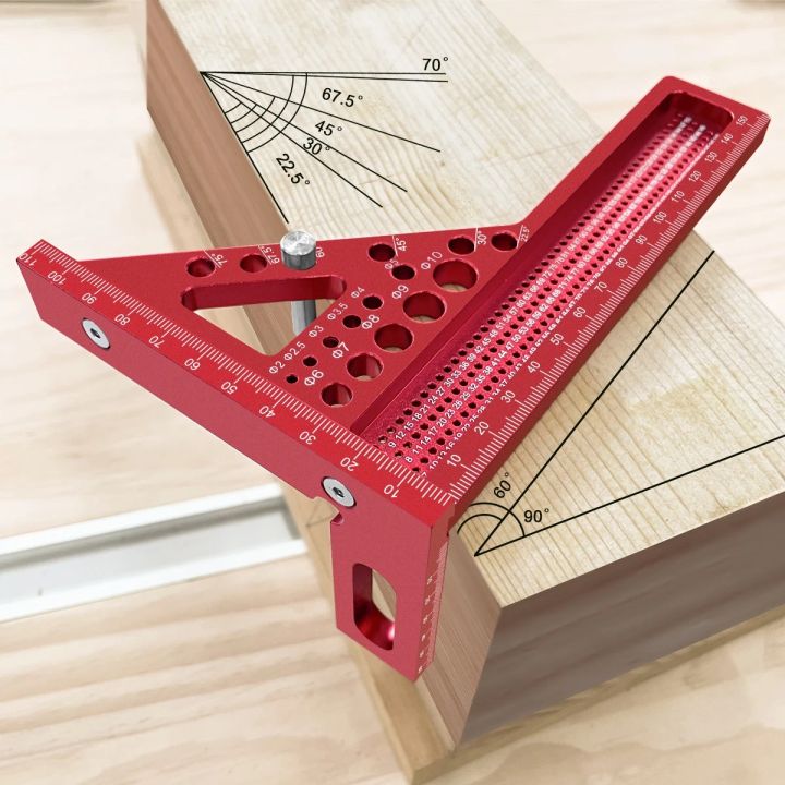 Woodworking Square Protractor Extended 3D Multi-Angle Measuring Ruler W ...