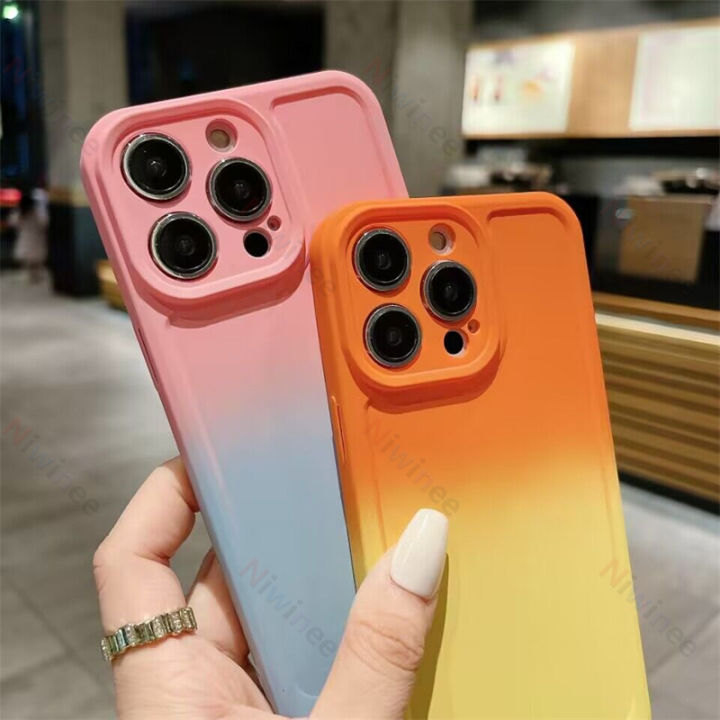 เคสแข็งแฟชั่นผิวด้านไล่ระดับสีสำหรับ Oppo Reno 11 Pro 5g ฝาหลังกัน