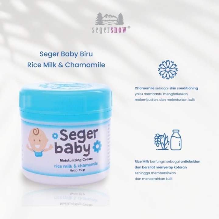 Seger Baby Blue Moisturizing Cream Wajah dan Badan Bayi Rice Milk ...