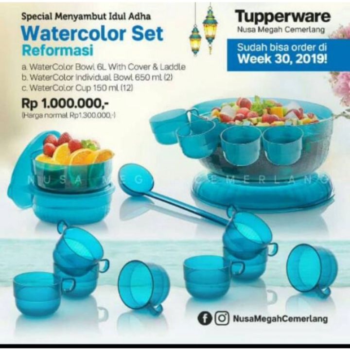 RAMADAN SALE!!! (NEW) ORIGINAL TUPPERWARE Crystal Watercolor Bowl (with ...