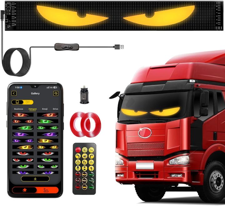 2PCS LED Eyes for Car Windshield,Matrix Led Panel Devil Eyes Light for ...