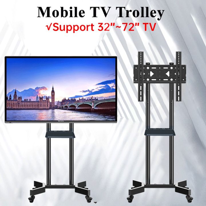 Rolling TV Stand, Mobile TV Stand With Wheels for 32-55 Inch LED, LCD ...