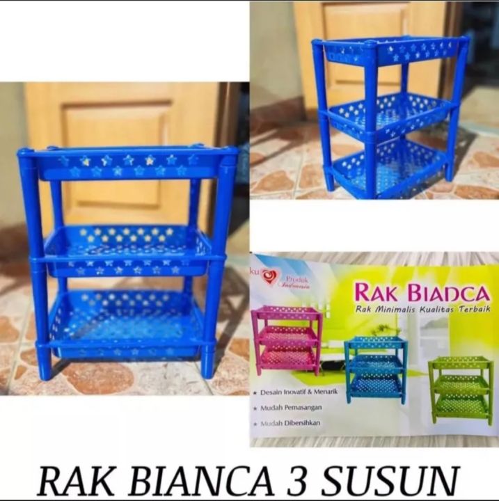 RAK SUSUN SERBAGUNA/RAK SUSUN PLASTIK/RAK SUSUN 3 | Lazada Indonesia
