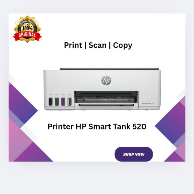 Printer HP Smart Tank 520 Print Scan Copy | Lazada Indonesia