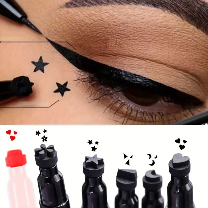 Double Head 2 in1 Liquid Eyeliner Moon Star Heart Butterfly Shapes ...