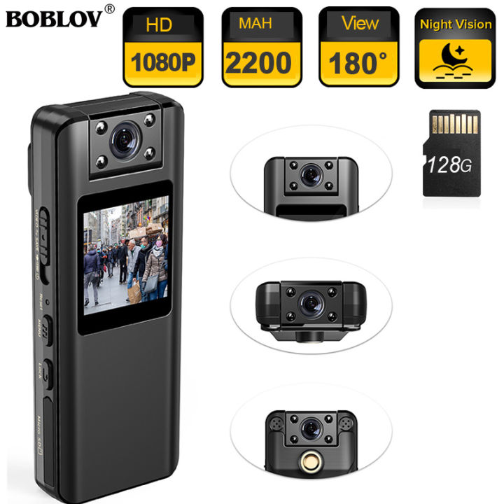 BOBLOV A22 Body Mini Action Worn Camera HD 1080P 128GB 2200MAH Night ...