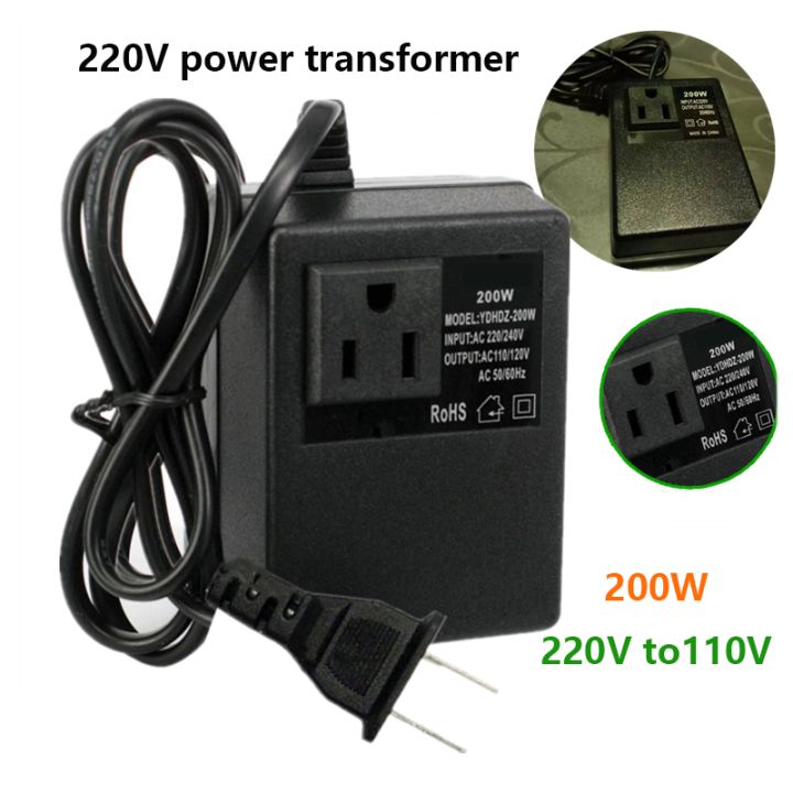 Portable Voltage Converter 200W AC 220V To 110V Transformer Power Converter Adapter , Universal ...