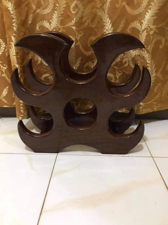WOODEN WINE RACK MADE OF MAGKONO WOOD | Lazada PH
