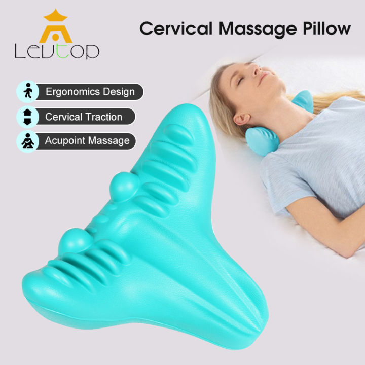 LEVTOP Massage Pillow Neck Shoulder Stretcher Cervical Traction ...
