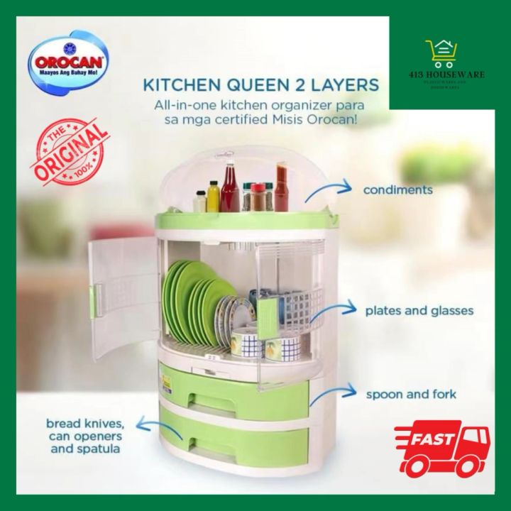 Orocan Kitchen Queen Big Dish Cabinet Rack Organizer Organiser Pinggan ...