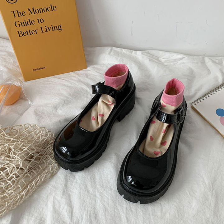 【COD】Korean Black Shoes for Women Student Mary Jane Shoes Lolita ...