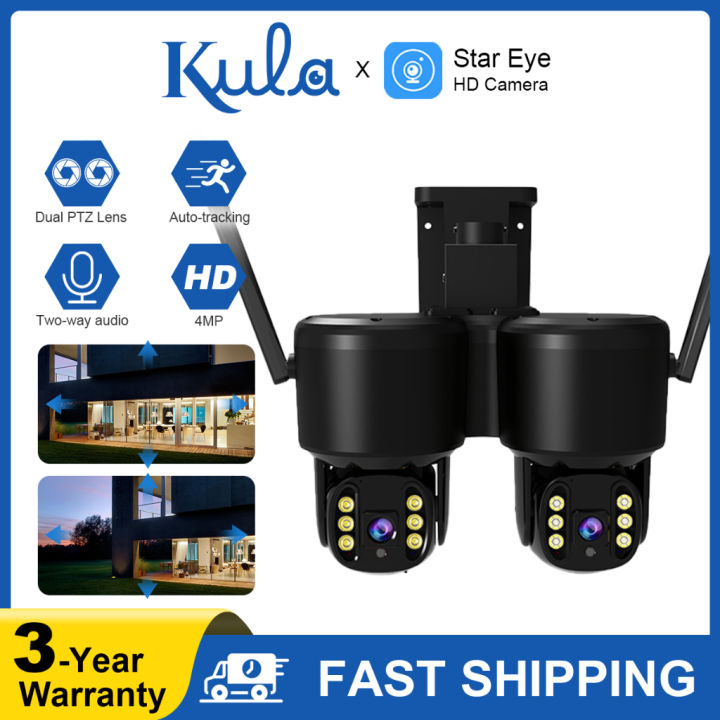 4K Solar Dual Lens Camera Wireless WiFi CCTV Night Vision 360° Double ...