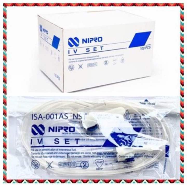 (5 ชุด) IV Set Nipro สายให้น้ำเกลือ สายน้ำเกลือ Infusion set | Lazada.co.th