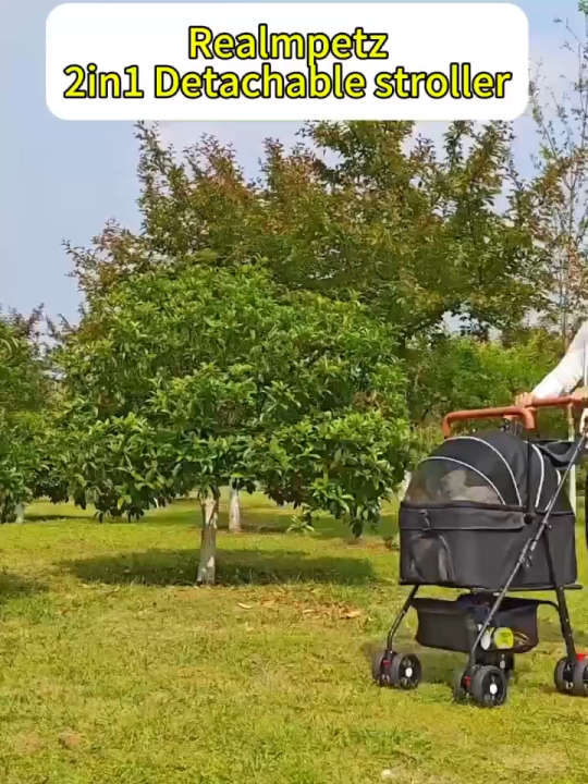 Realmpetz 2in1 Detachable Foldable Pet Trolley Kucing Trolli Dog ...
