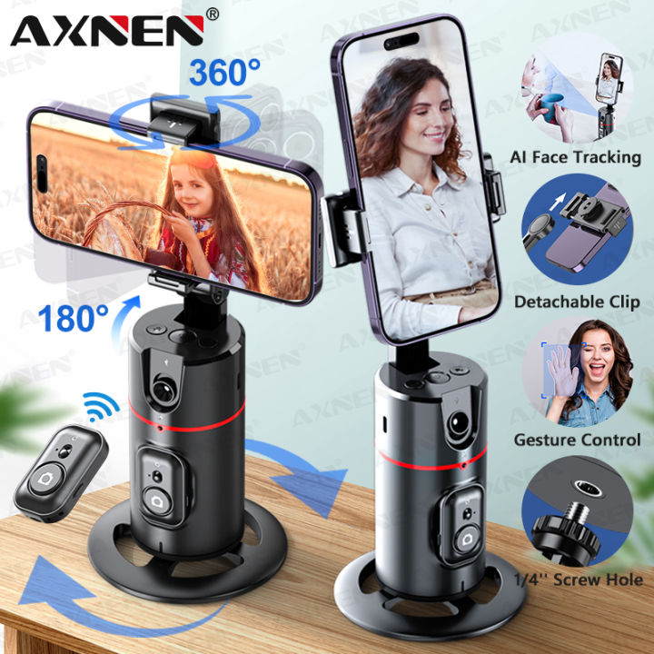 AXNEN 360 Rotation Gimbal Stabilizer AI Selfie Face Tracking Desktop Follow-up Shooting with ...