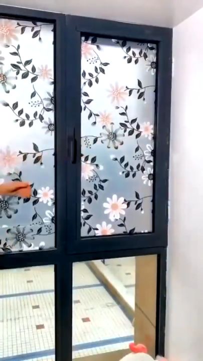 Stiker Kaca Motif Bunga Sakura Ukuran 45 cm x100 cm Bahan Sunblast ...