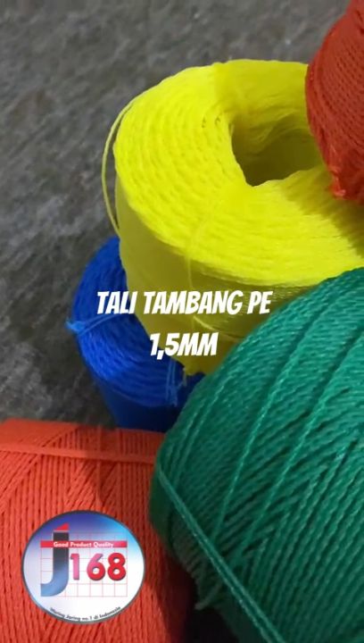 Tali tambang PE / tali nylon tali tampar ukuran kecil 1,5mm harga per roll panjang ±220 meter ...
