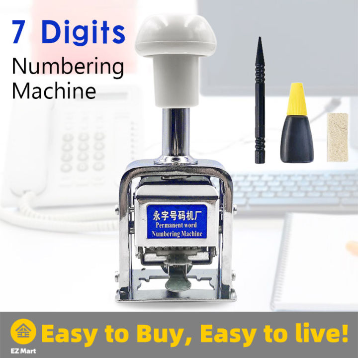 7 Digit Numbering Machine Automatic Numbering Machine Roller Digital Graffiti Stamp Manual ...