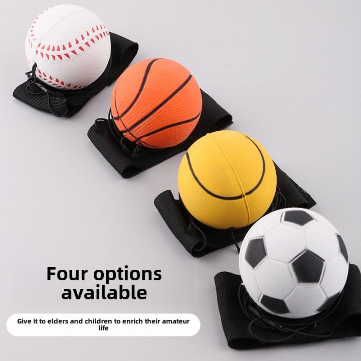 Elastic Hand Toss Ball - PU Bouncy Ball with Wrist Strap, Outdoor ...