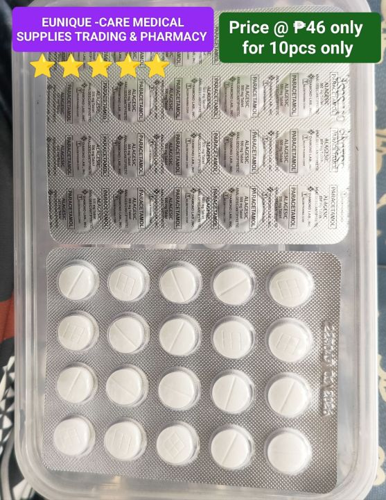 PARACETAMOL ALAGESIC 500mg tablet ( Price at ₱46 only for 10 pcs only ...