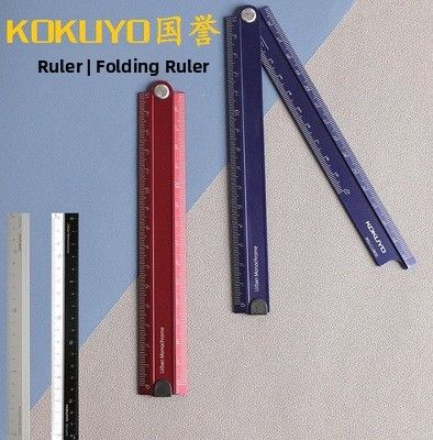 KOKUYO 18CM Straight Ruler Foldable Transparent Visual Metal Aluminum ...