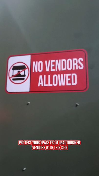 Dsign No Vendors Allowed 10 x 5 Inches Sign Sticker, Warning Sign ...