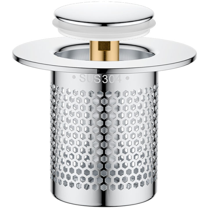 Anti-Clog Filter Drain Stopper with Anti-Odor and Push-Button for Basin ...